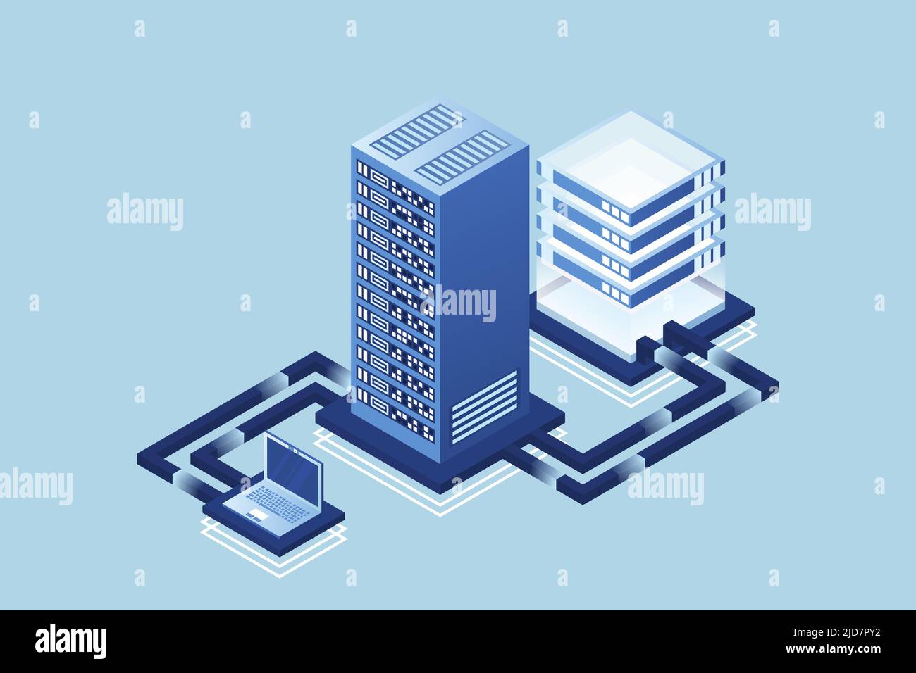 Transfer of user data to the server. Data hosting. Data flow. Data ...