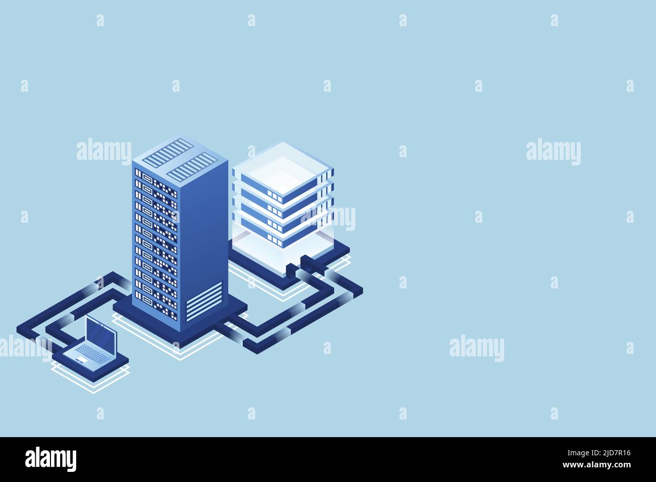 Transfer of user data to the server. Data hosting. Data flow. Data storage. Server. Digital ...