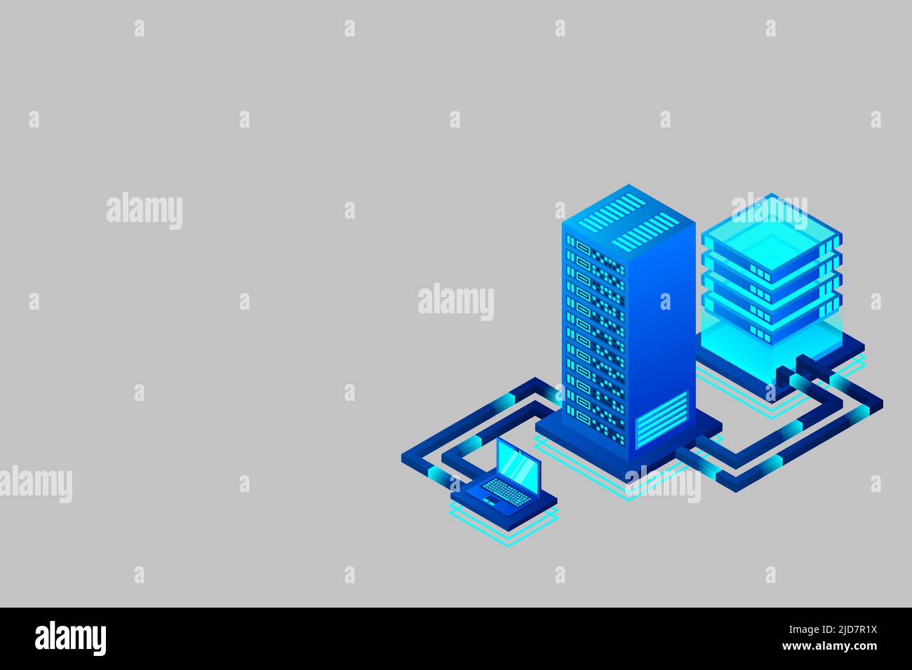 Transfer of user data to the server. Data hosting. Data flow. Data storage. Server. Digital ...