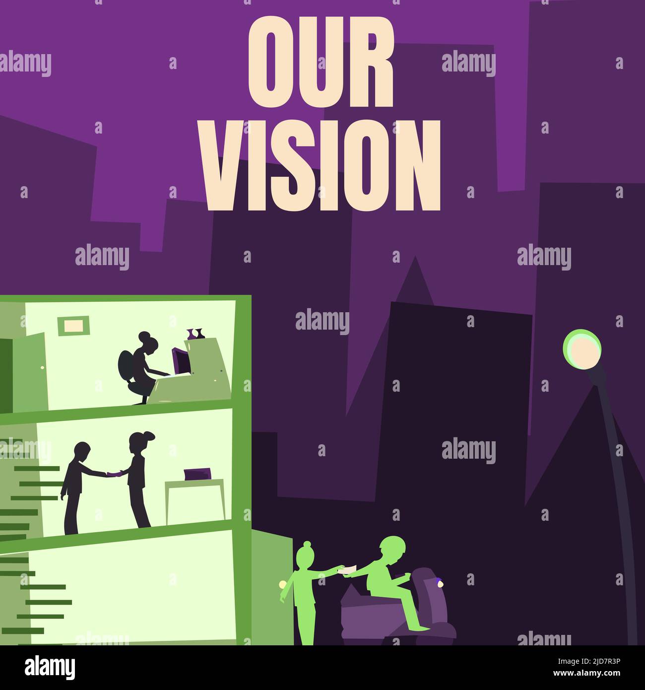 Handwriting text Our Vision. Business showcase plan for next five to ...