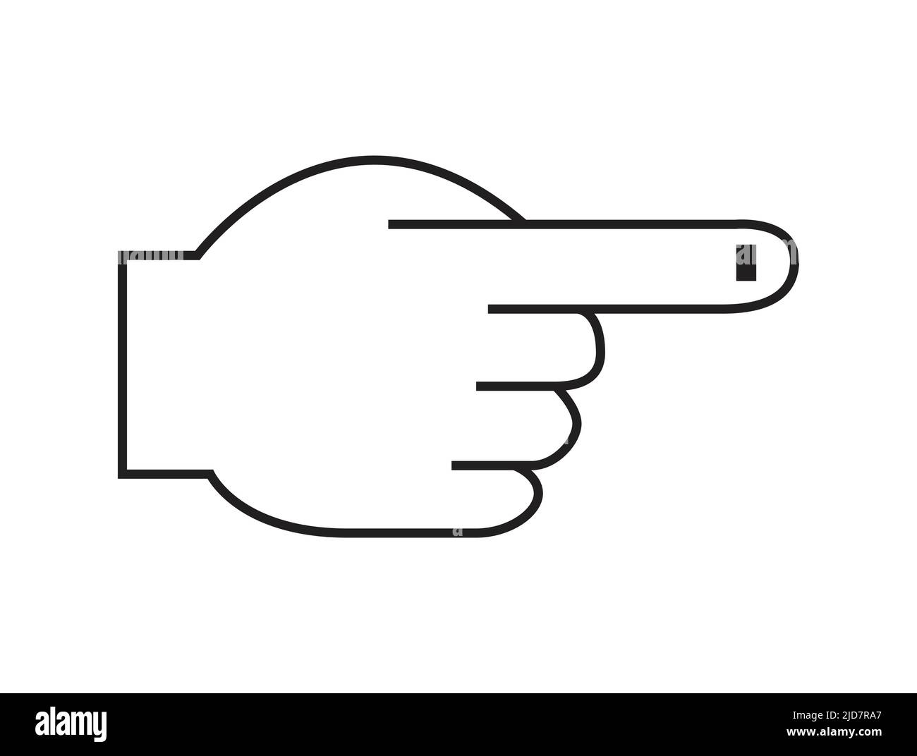 hand outline. Vector flat outline icon illustration isolated on white ...