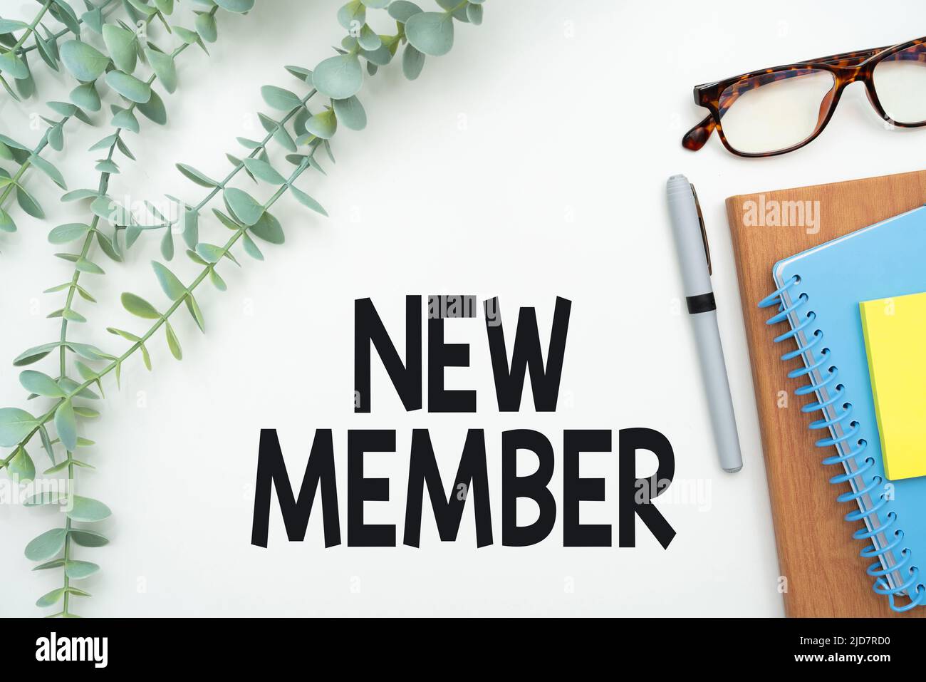 Text sign showing New Member. Word for recruiting employee to company ...