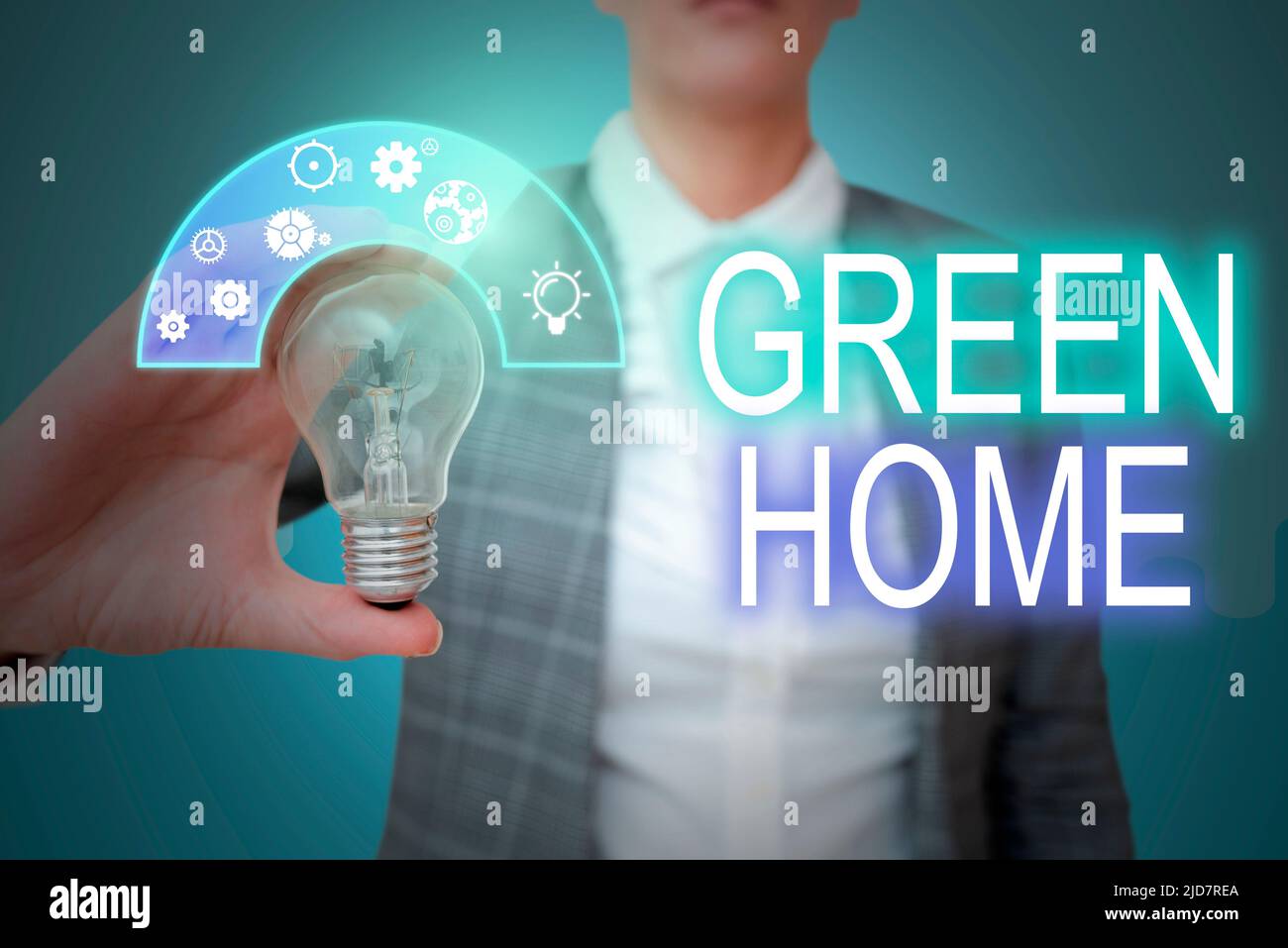Text sign showing Green Home. Concept meaning An area filled with ...