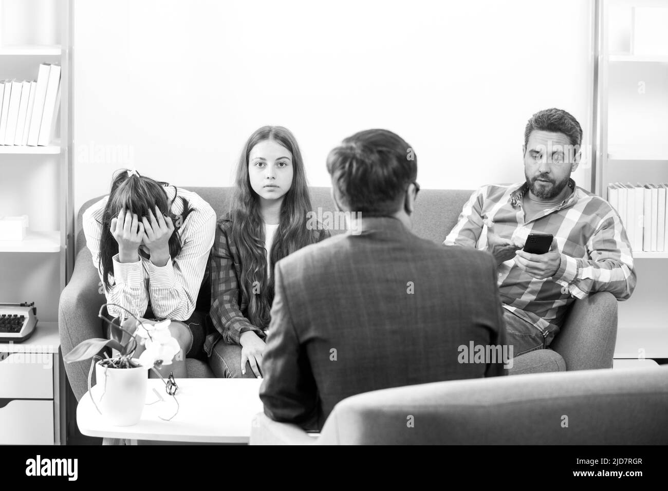 Parental concept. Parents telling the psychologist about family or ...