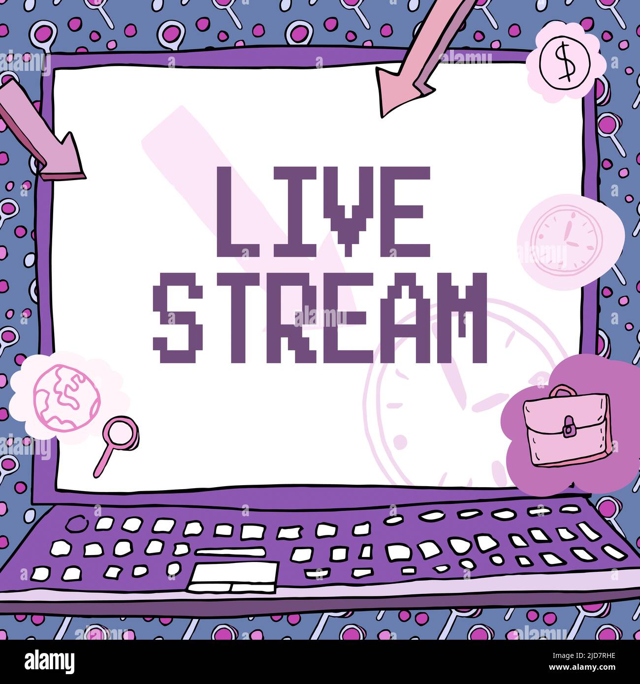 Hand writing sign Live Stream. Conceptual photo transmit or receive ...