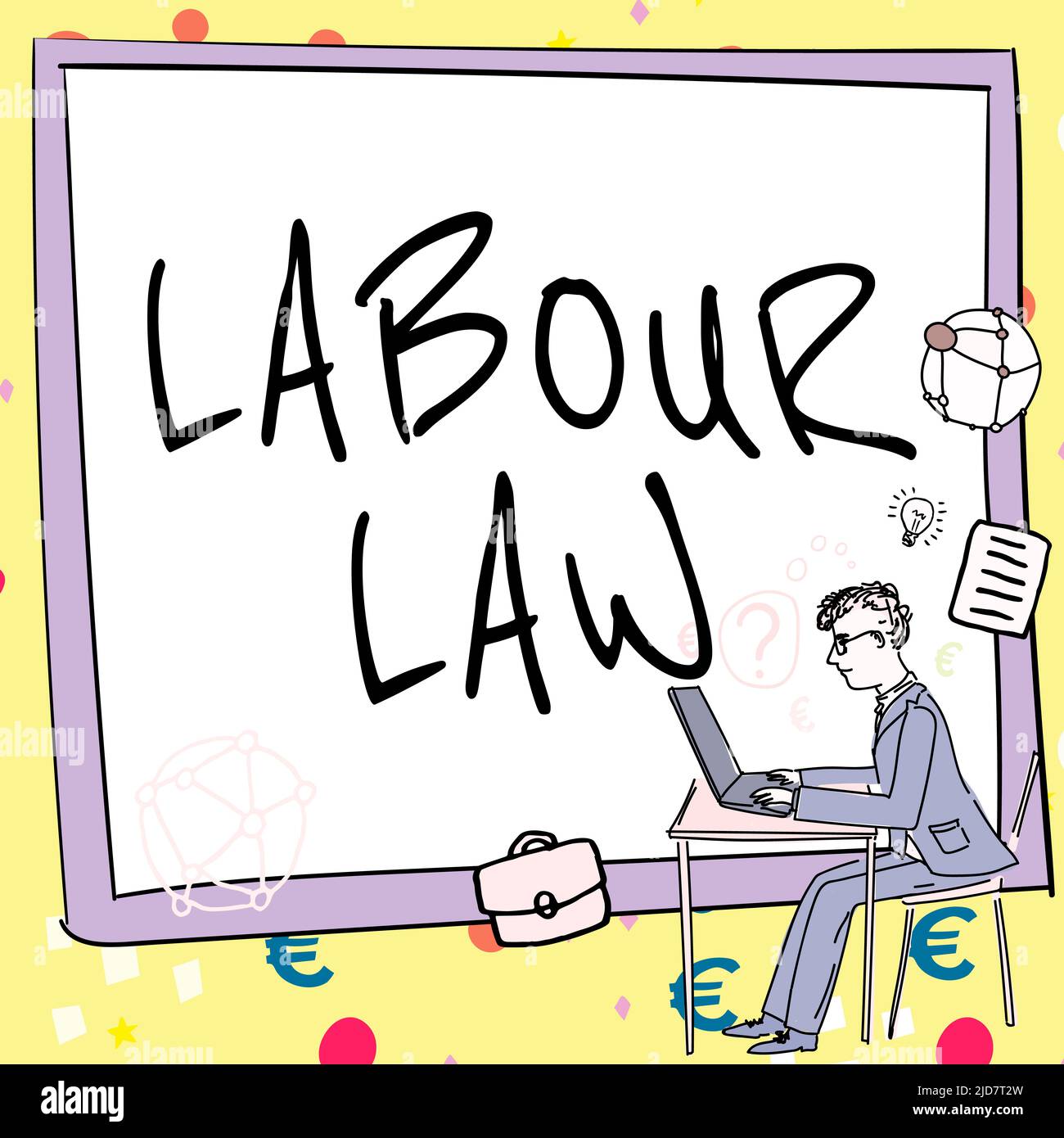 Sign displaying Labour Law. Business approach Rules implemented by the ...