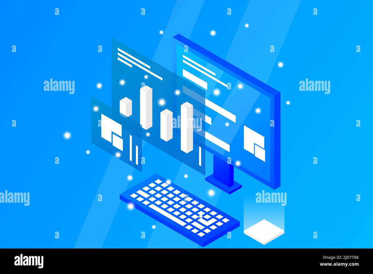 Data Analysis In Isometric Vector Design Technician In Datacenter Or