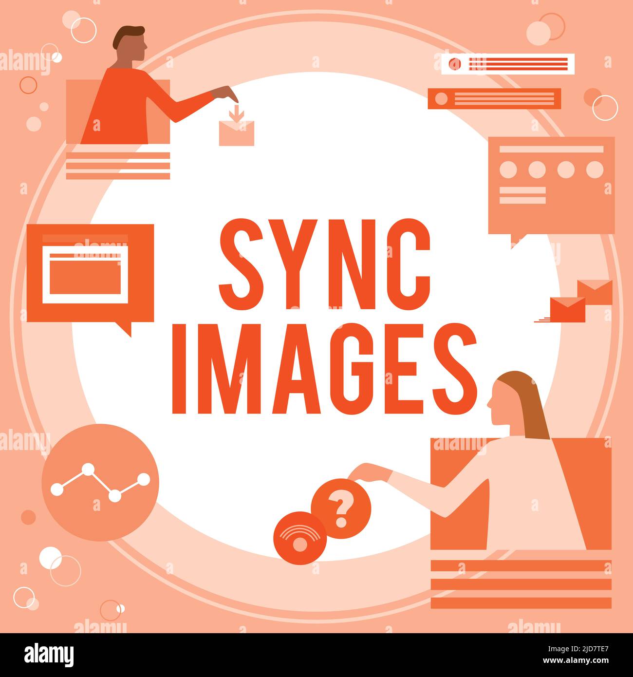 Conceptual display Sync Images. Business showcase Making photos ...