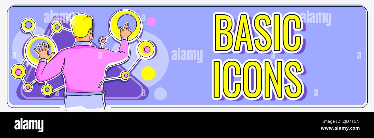 Conceptual display Basic Icons. Conceptual photo pictogram or ideogram ...