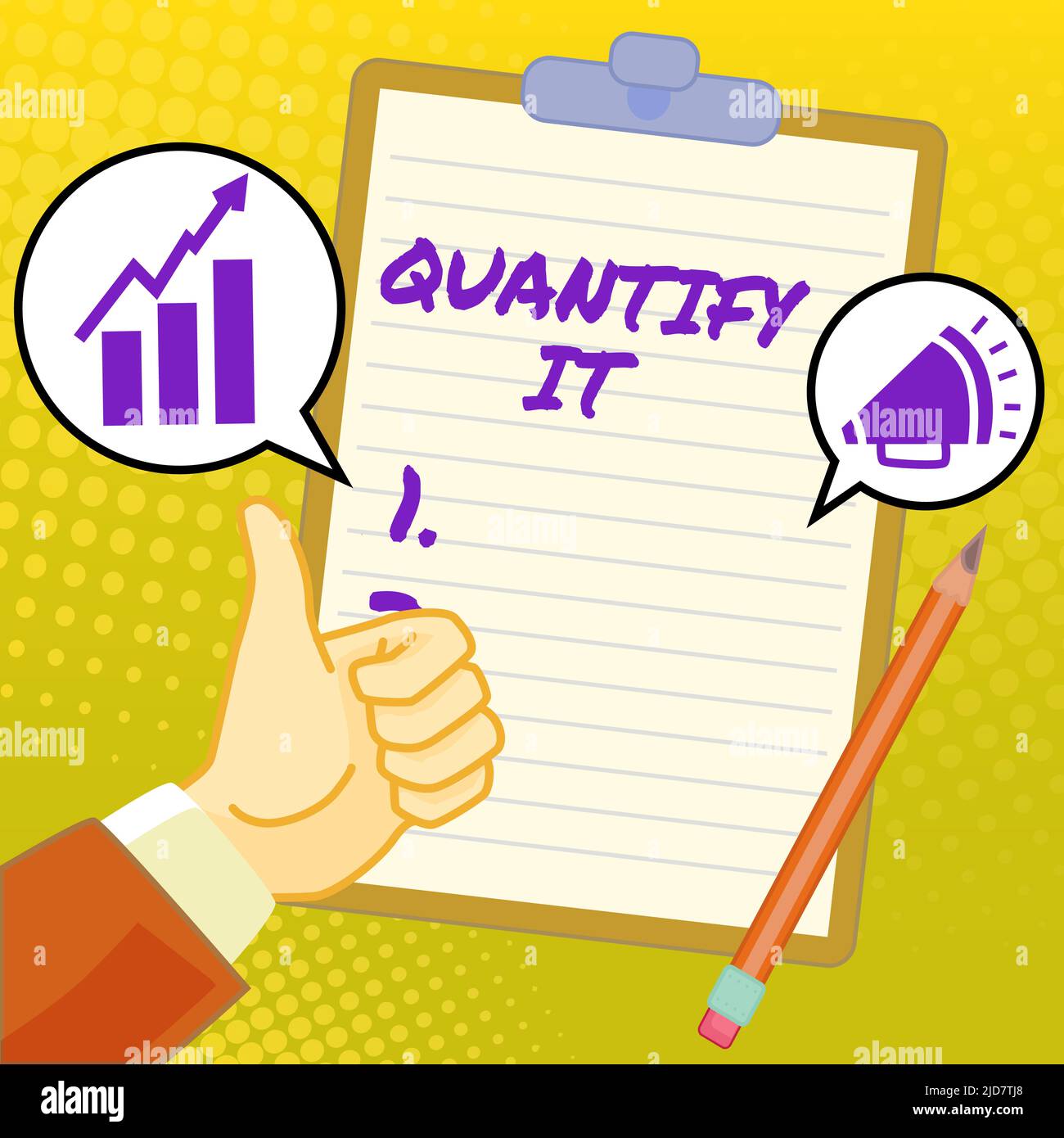 Text caption presenting Quantify It. Internet Concept Measure the size ...