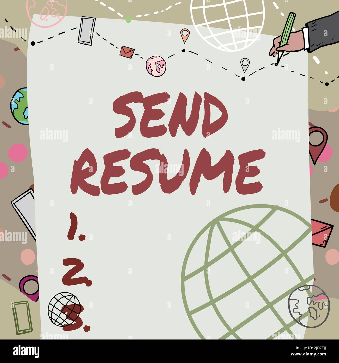 Conceptual caption Send Resume. Word for brief account persons ...