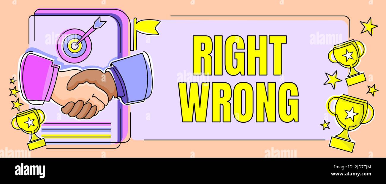 Inspiration showing sign Right Wrong. Concept meaning choose between ...