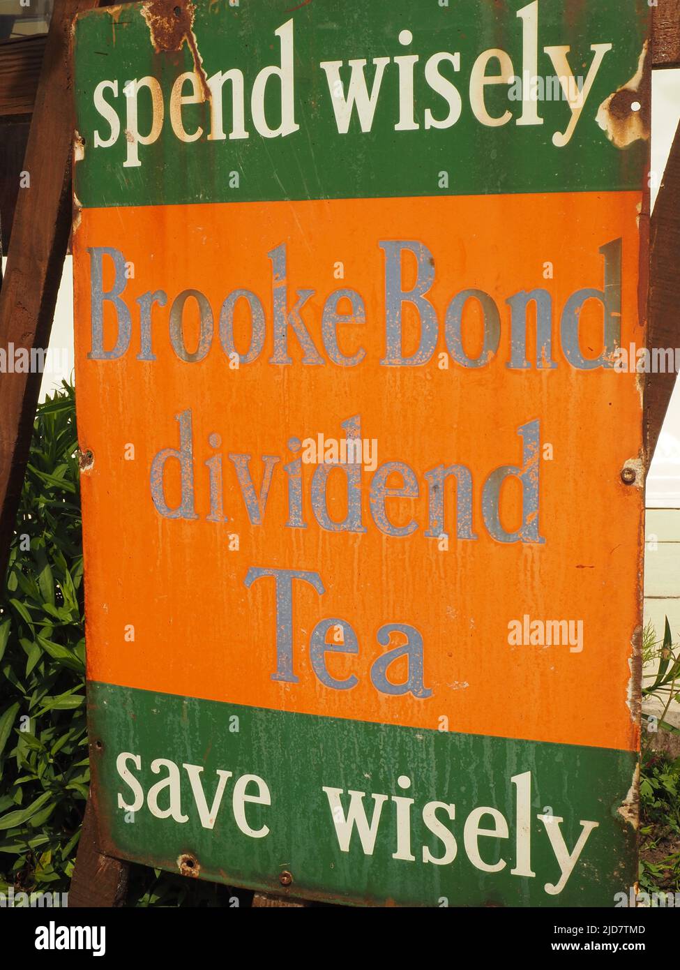 Vintage metal Brooke Bond advertising sign at Bitton Station on the ...