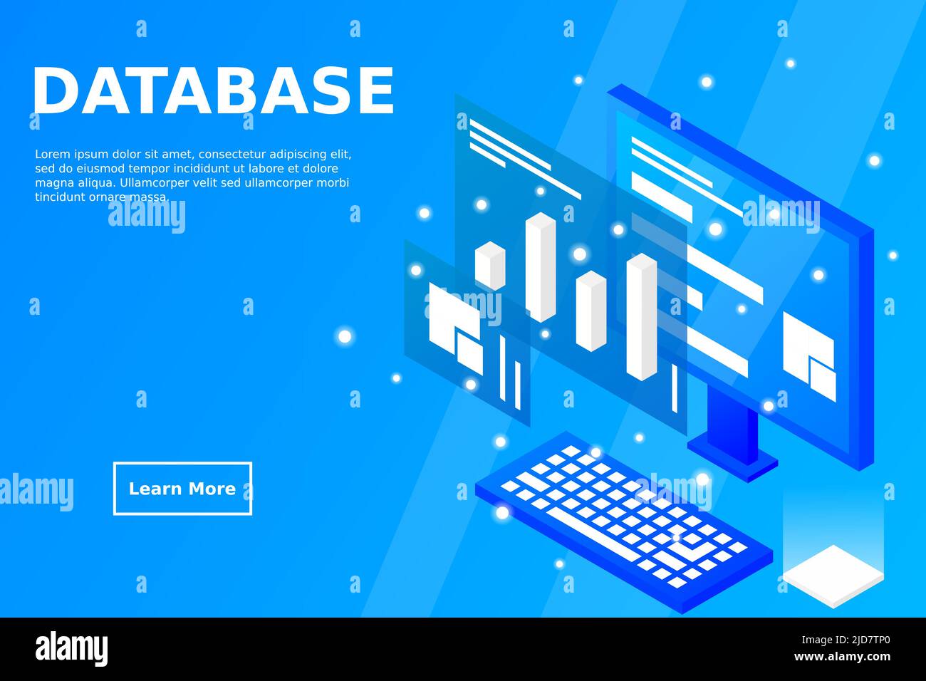 Data analysis in isometric vector design. Technician in datacenter or ...