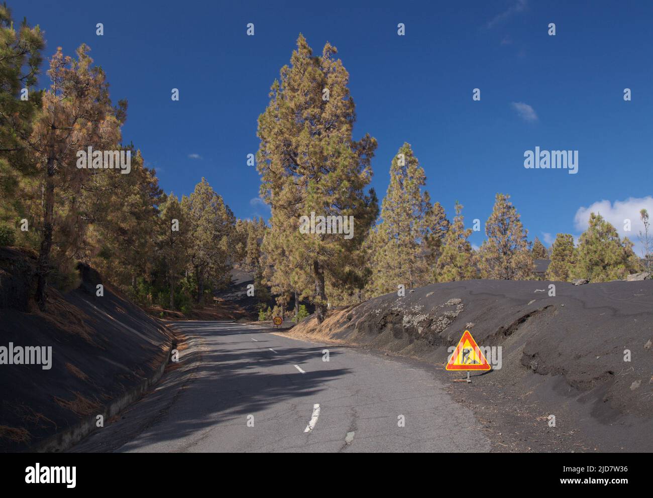 La Palma, landscape of the central part of the island, in El Paso ...