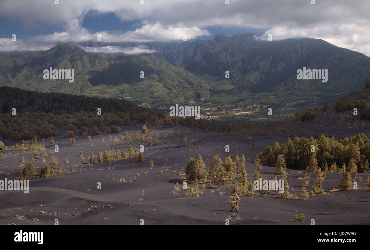 La Palma, landscape of the central part of the island, in El Paso ...