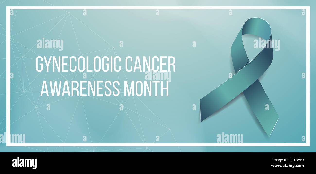 Gynecologic Cancer Awareness Month concept. Banner template with teal ...
