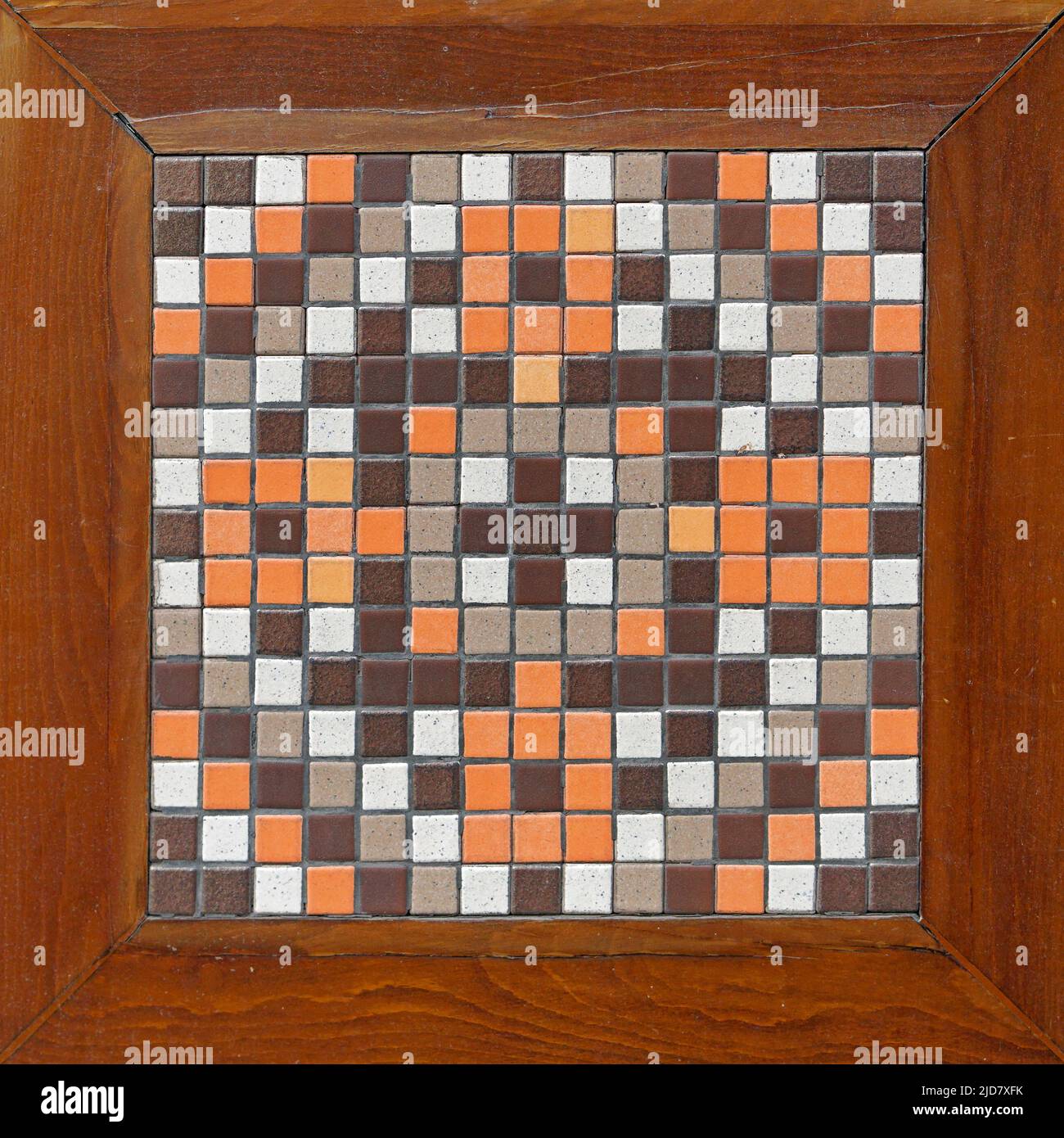 Small mosaic wall tiles in square frame decor Stock Photo - Alamy