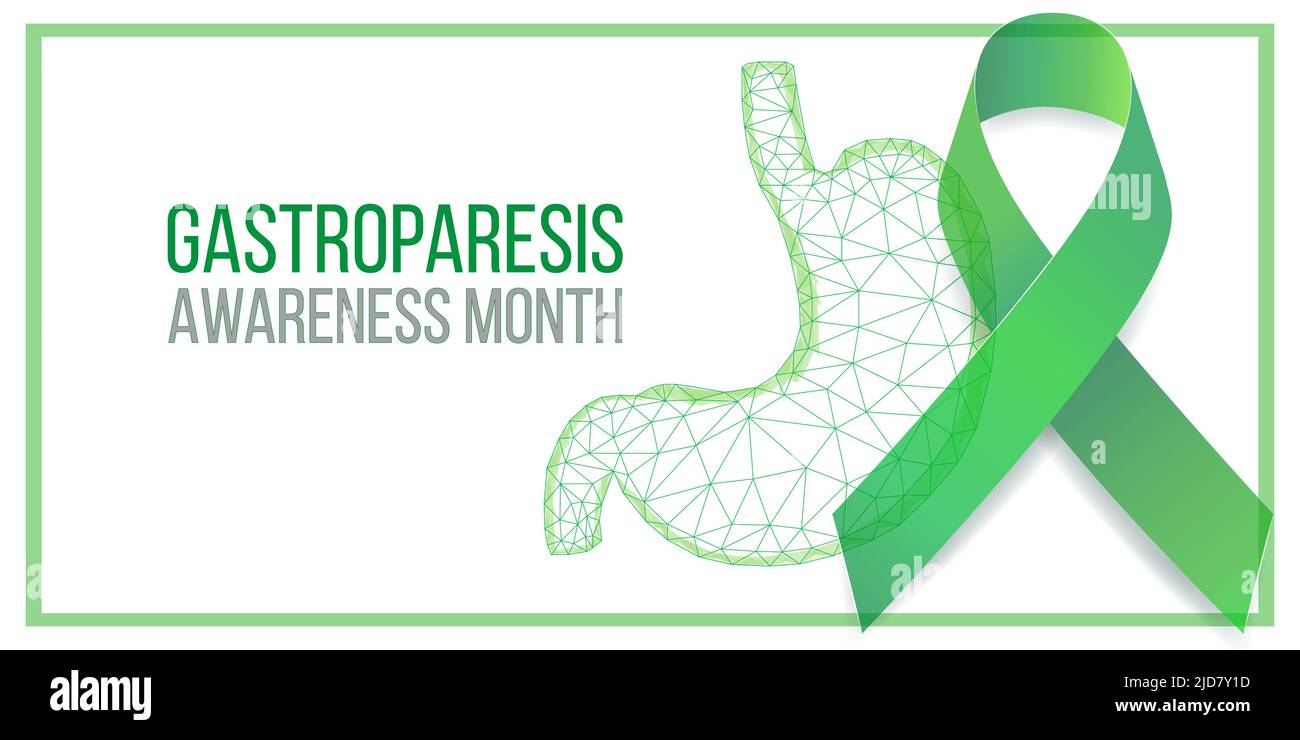 Gastroparesis awareness month concept. Banner template with low poly ...