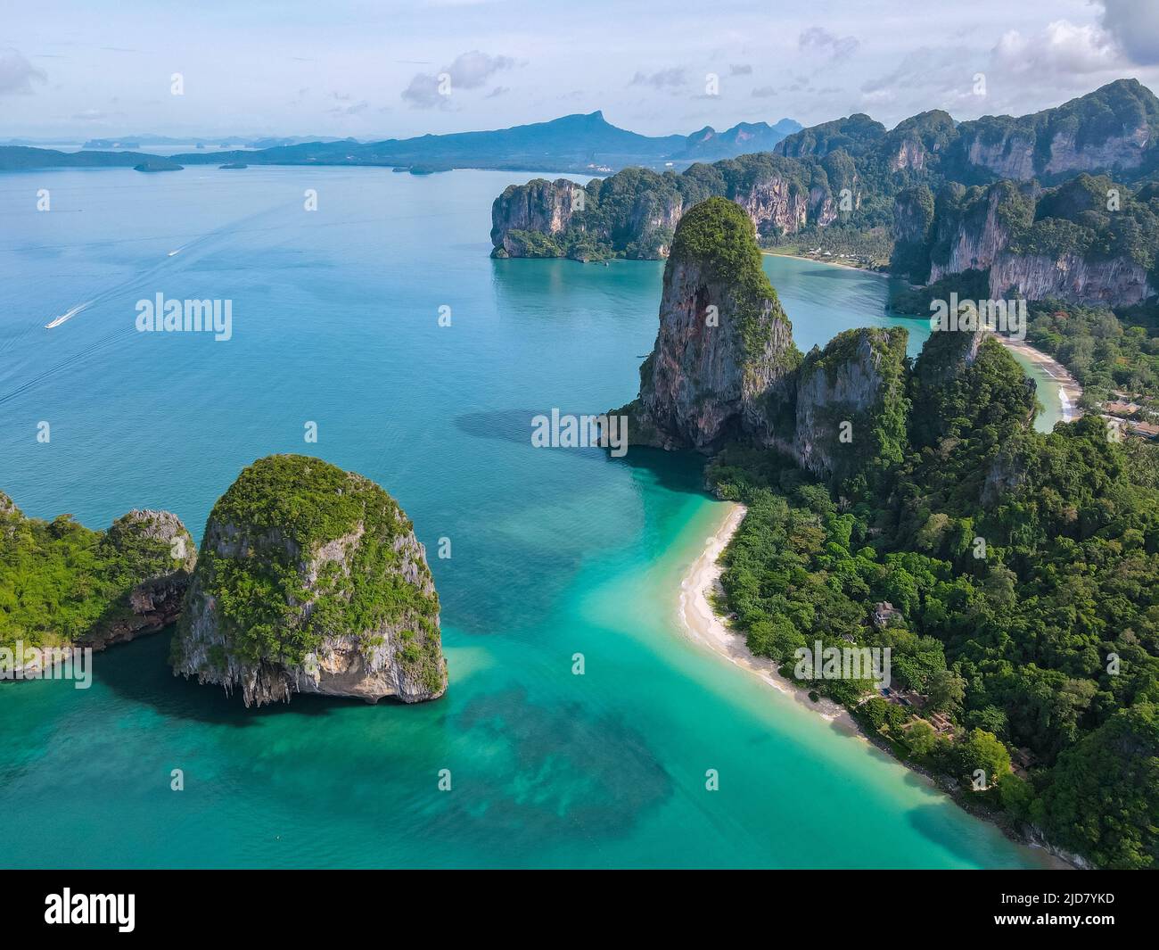 Railay Beach Krabi Thailand, the tropical beach of Railay Krabi, Drone ...