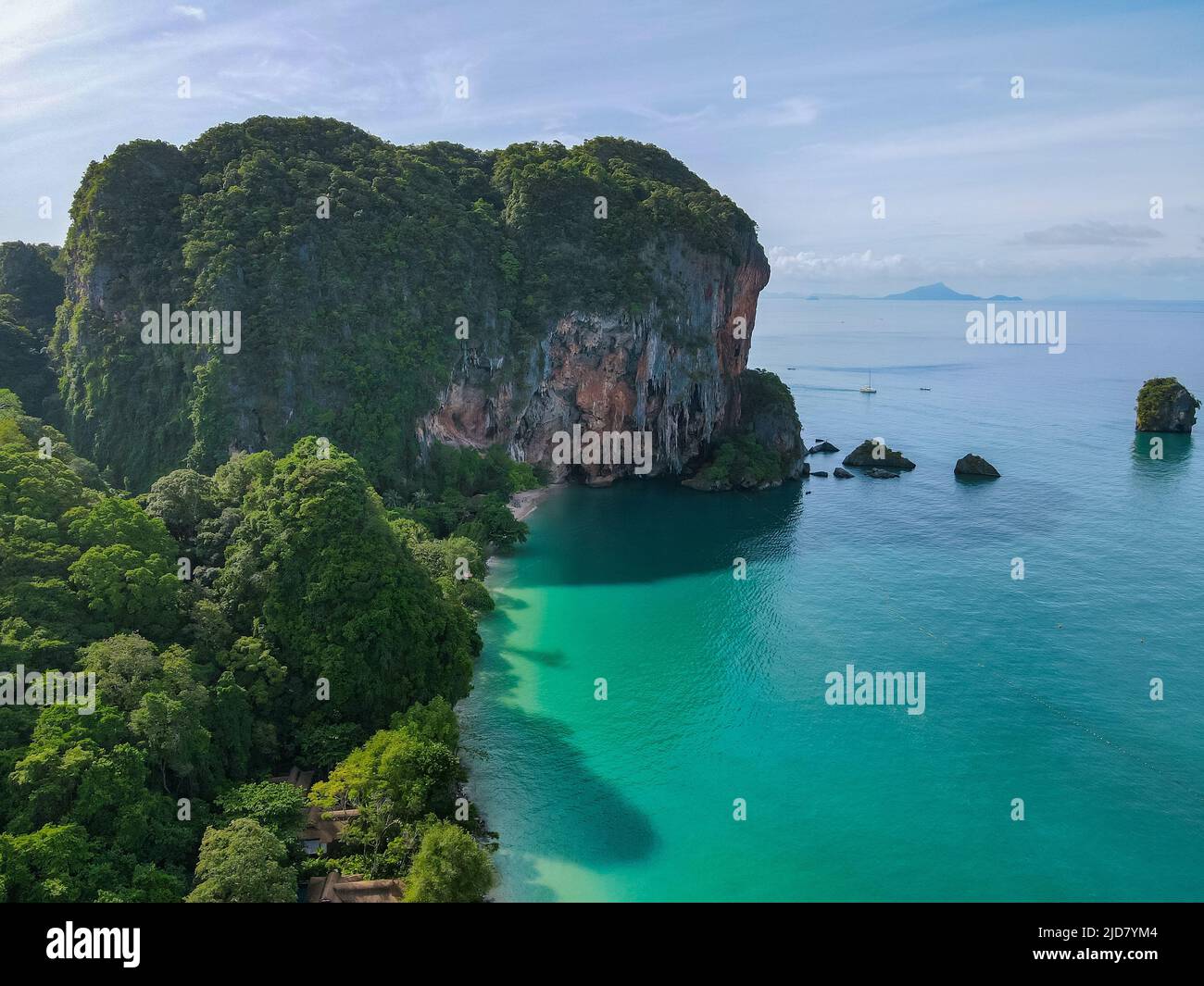 Railay Beach Krabi Thailand, the tropical beach of Railay Krabi, Drone ...
