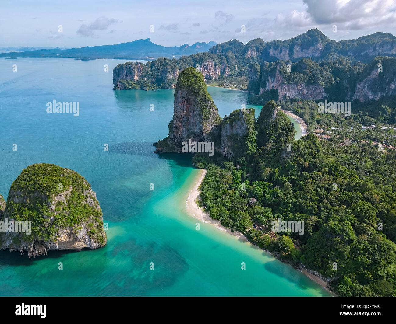 Railay Beach Krabi Thailand, the tropical beach of Railay Krabi, Drone ...