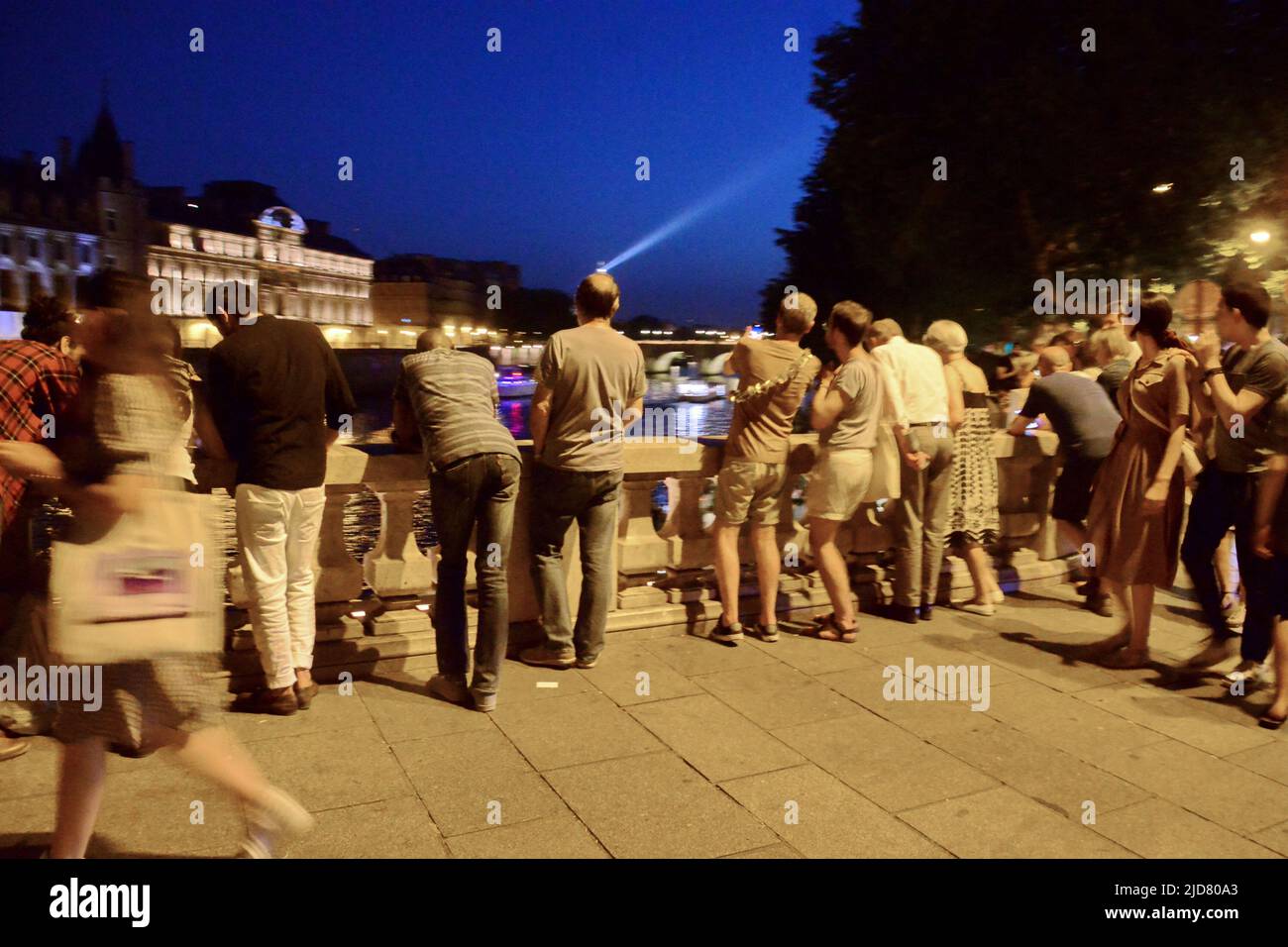 Atmosphere at quay of the Seine during the evening of heat wave in ...