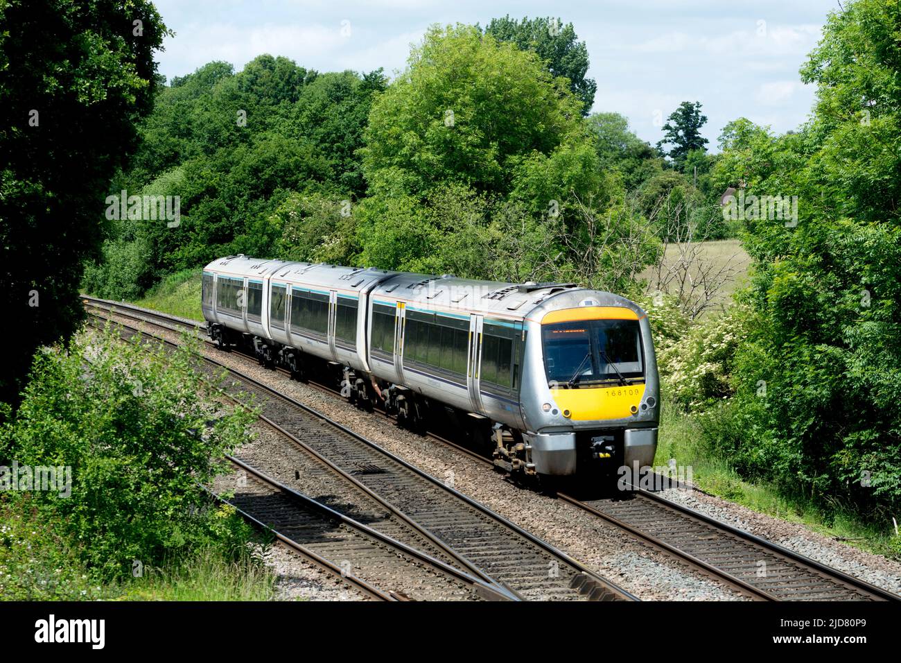 Chiltern Railways class 168 diesel train, Warwickshire, UK Stock Photo ...