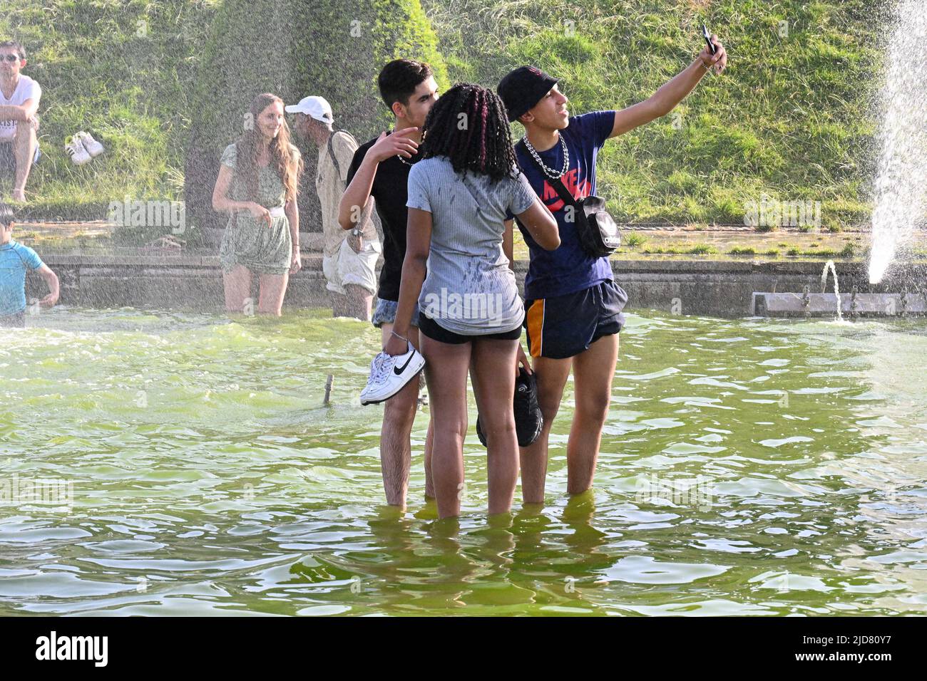 Atmosphere during the heat wave, at Trocadero in Paris, France, on June ...