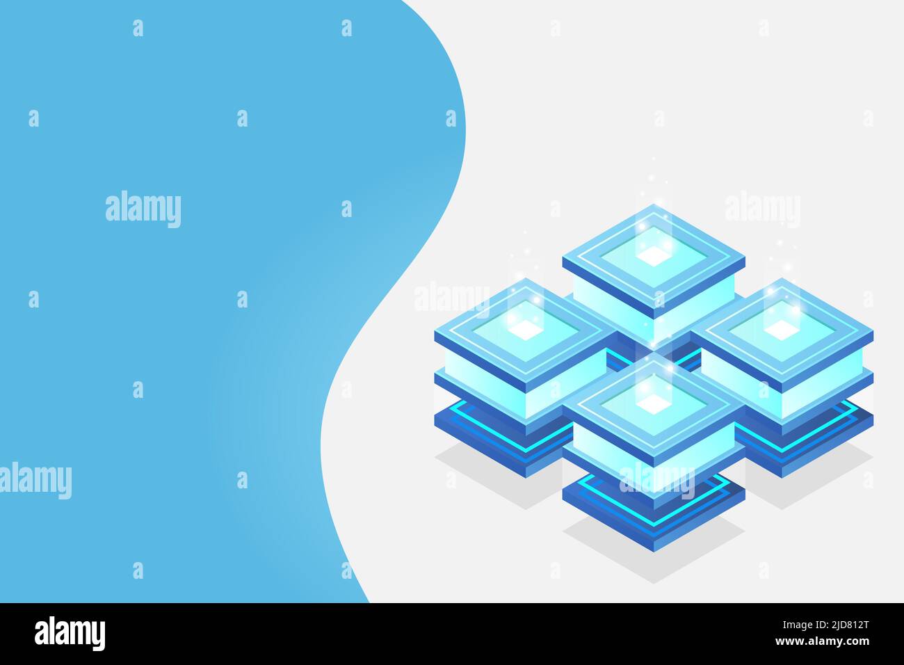 Server room isometric, Cloud storage data, Data center, Big data processing and computing ...