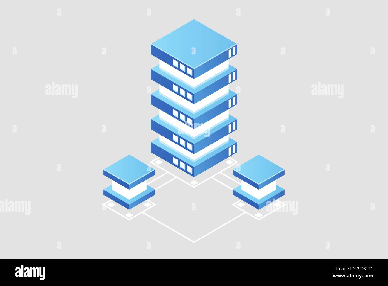Transfer of user data to the server. Data flow. Data storage. Server. Digital space. Data center ...