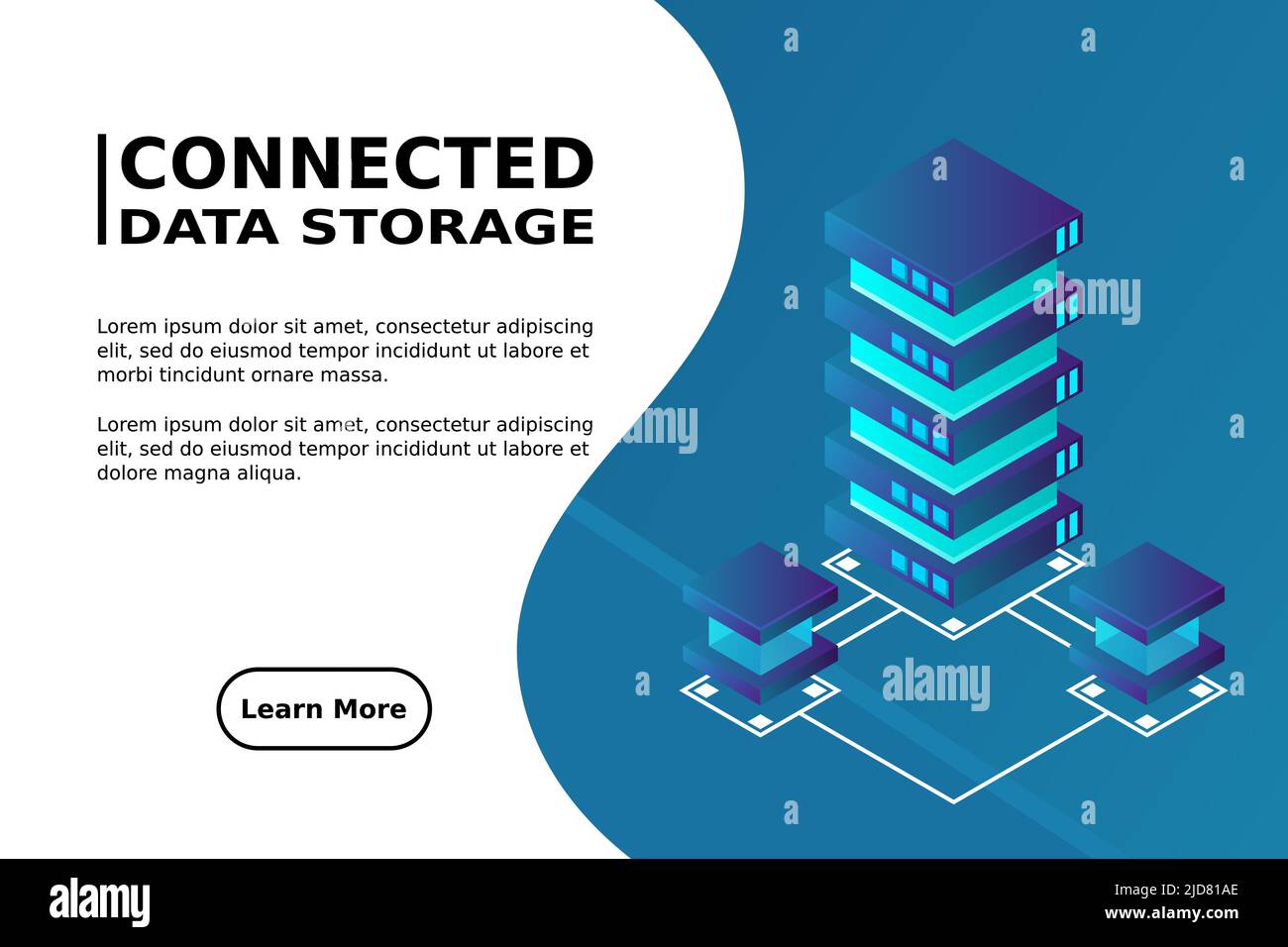 Transfer of user data to the server. Data flow. Data storage. Server. Digital space. Data center ...