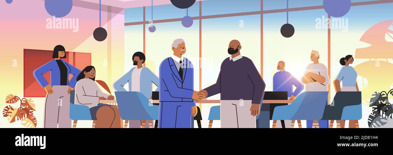 businesspeople shaking hands with each other handshake successful deal agreement partnership ...