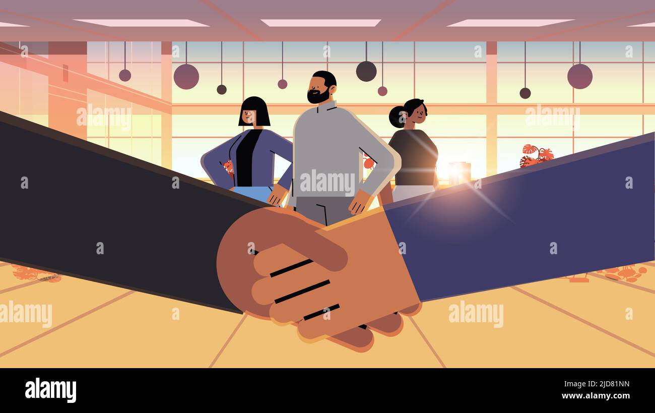 businesspeople shaking hands with each other handshake successful deal agreement partnership ...