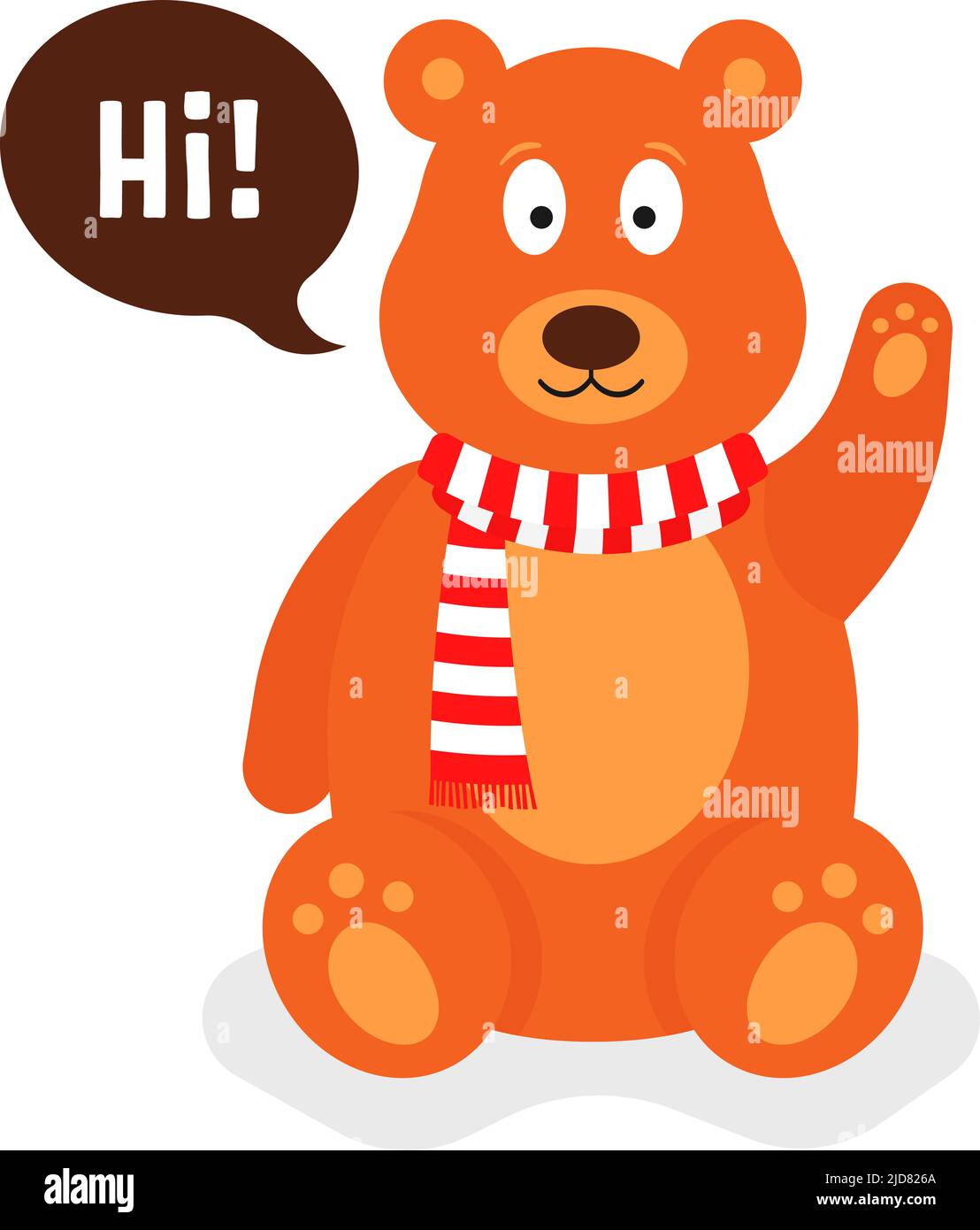 little cartoon teddy bear says hi Stock Vector Image & Art - Alamy