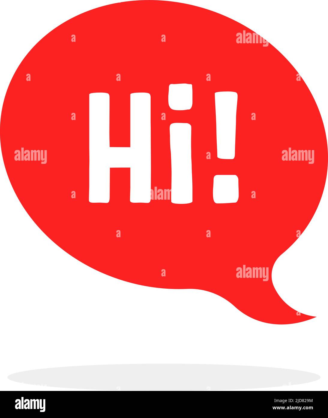 red speech bubble with hi word Stock Vector Image & Art - Alamy