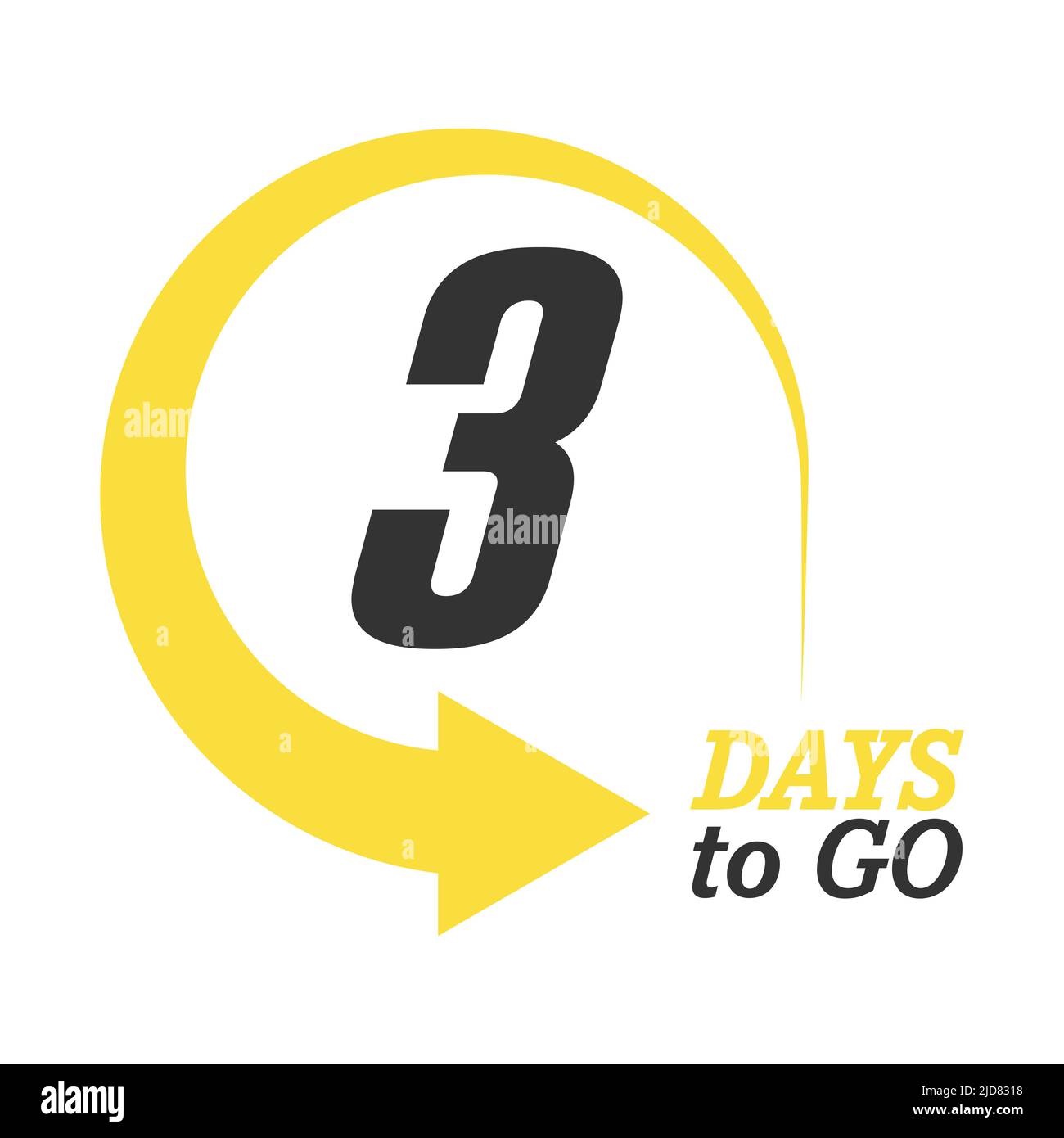 3 days to go. A stylized countdown icon or banner. Vector illustration ...