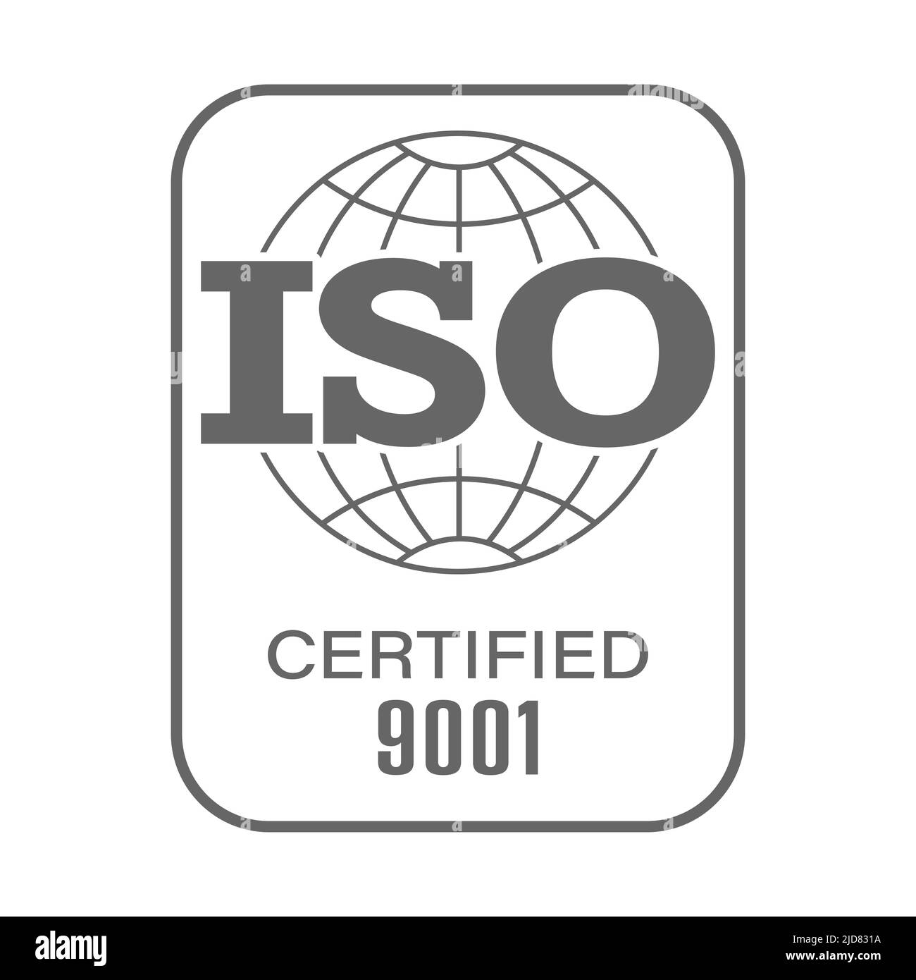 ISO 9001. The logo of standardization for websites, applications and ...