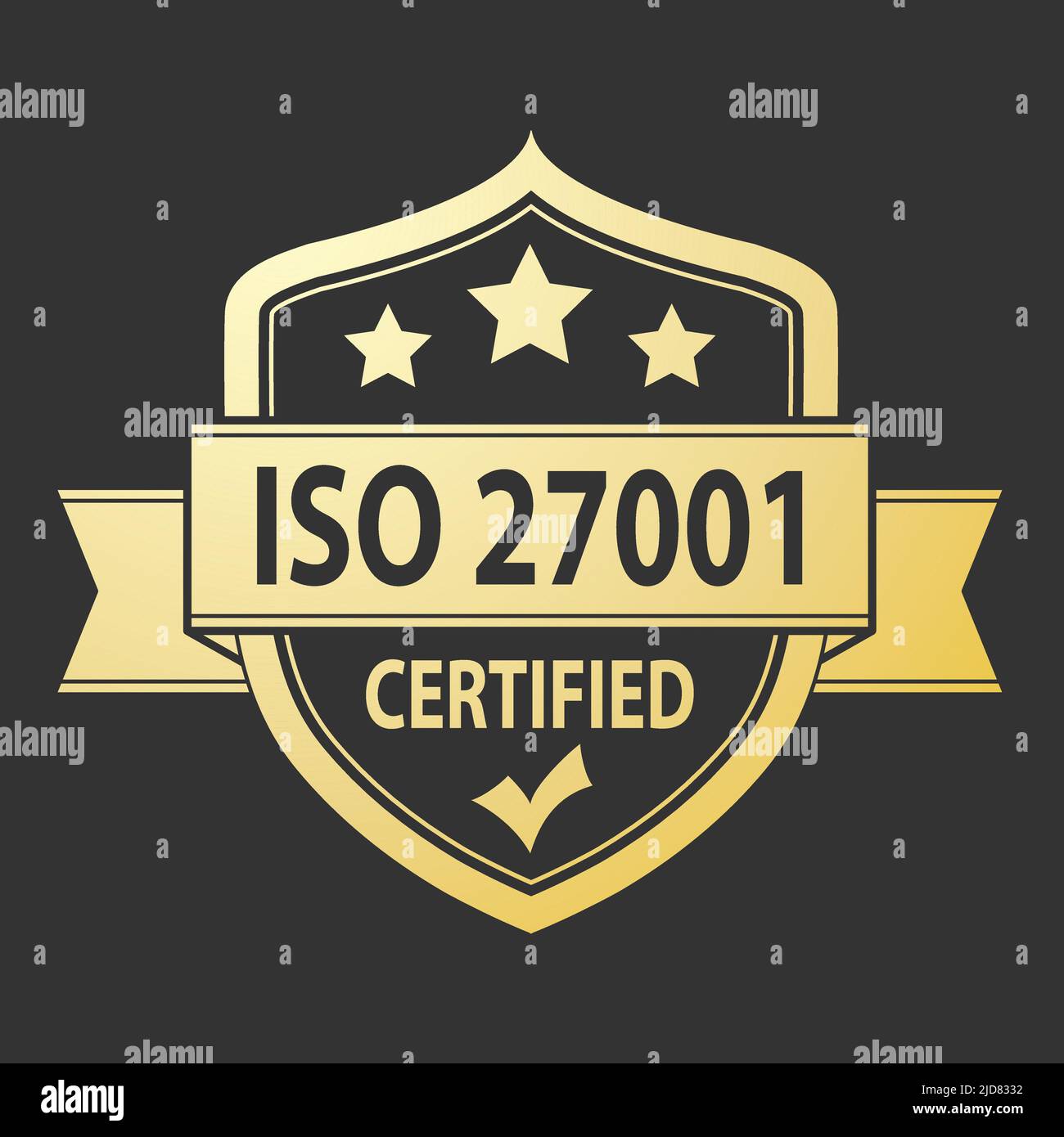 ISO 27001. The logo of standardization for websites, applications and ...