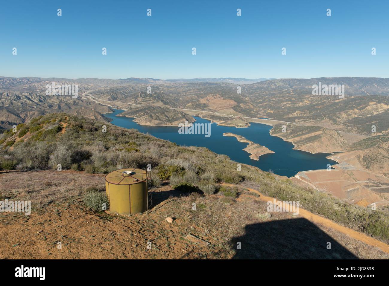 Aerial View of Pyramid Lake Reservoir From Slide Mountain Fire Lookout ...
