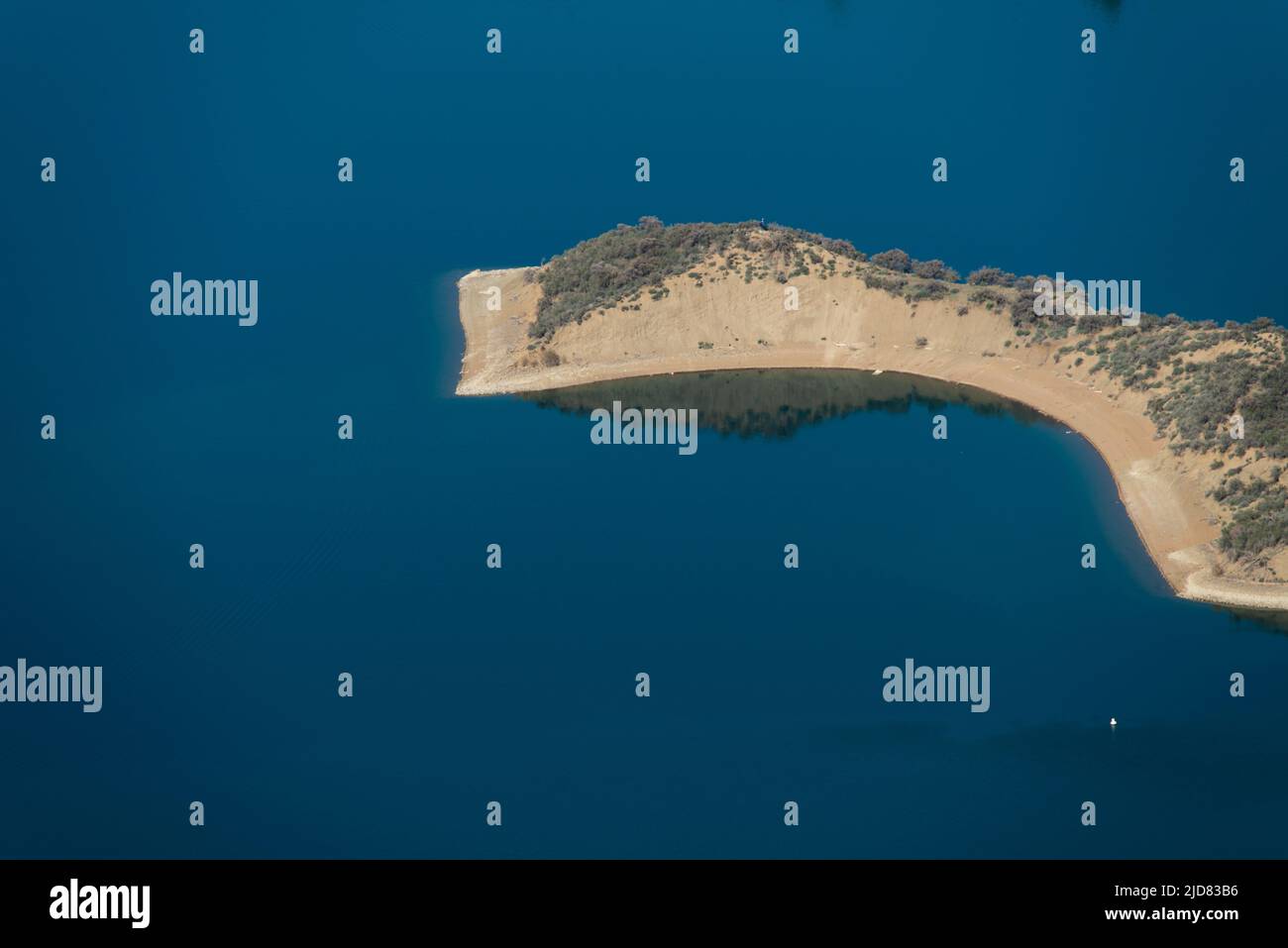 Aerial View of Pyramid Lake Reservoir From Slide Mountain Fire Lookout ...
