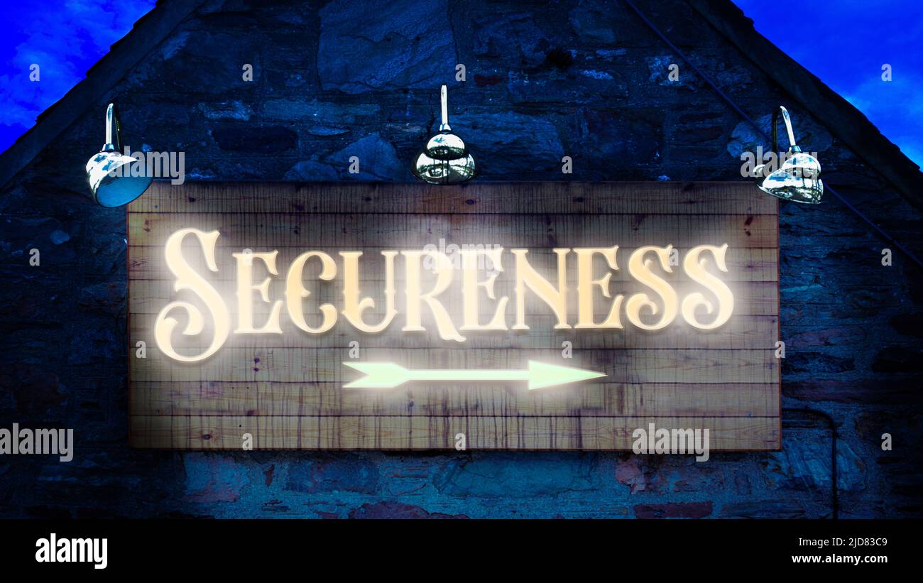 Street Sign the Direction Way to Secureness Stock Photo - Alamy