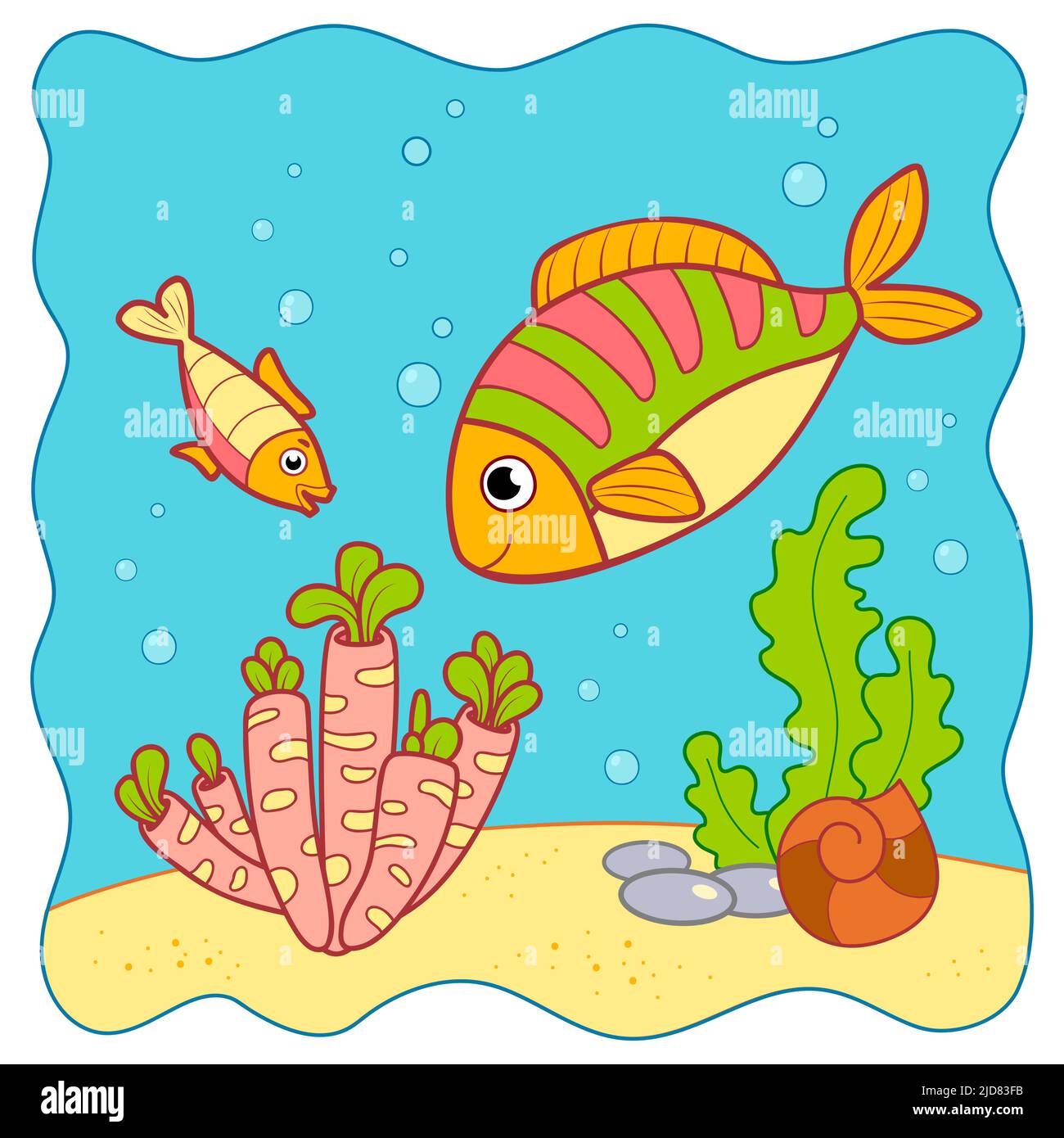 Cute Fish underwater cartoon. Fish clipart vector illustration Stock ...