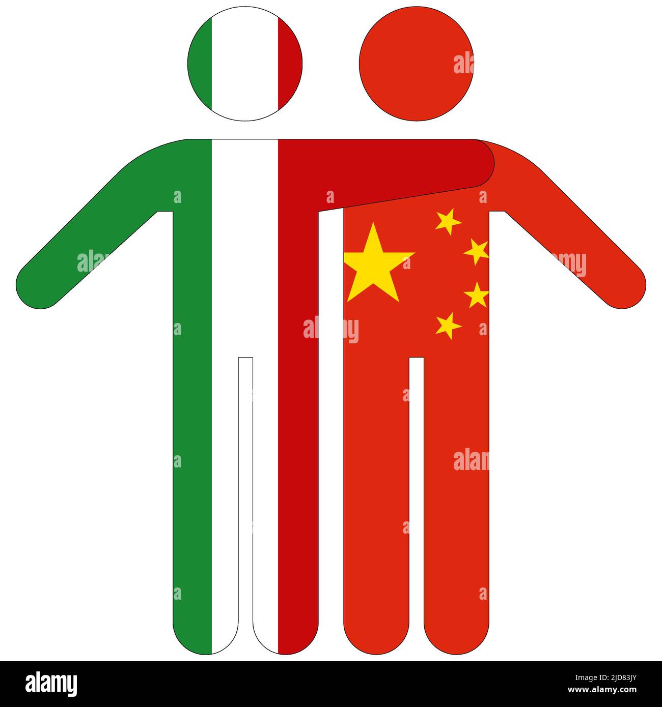 Italy - China : friendship concept on white background Stock Photo - Alamy