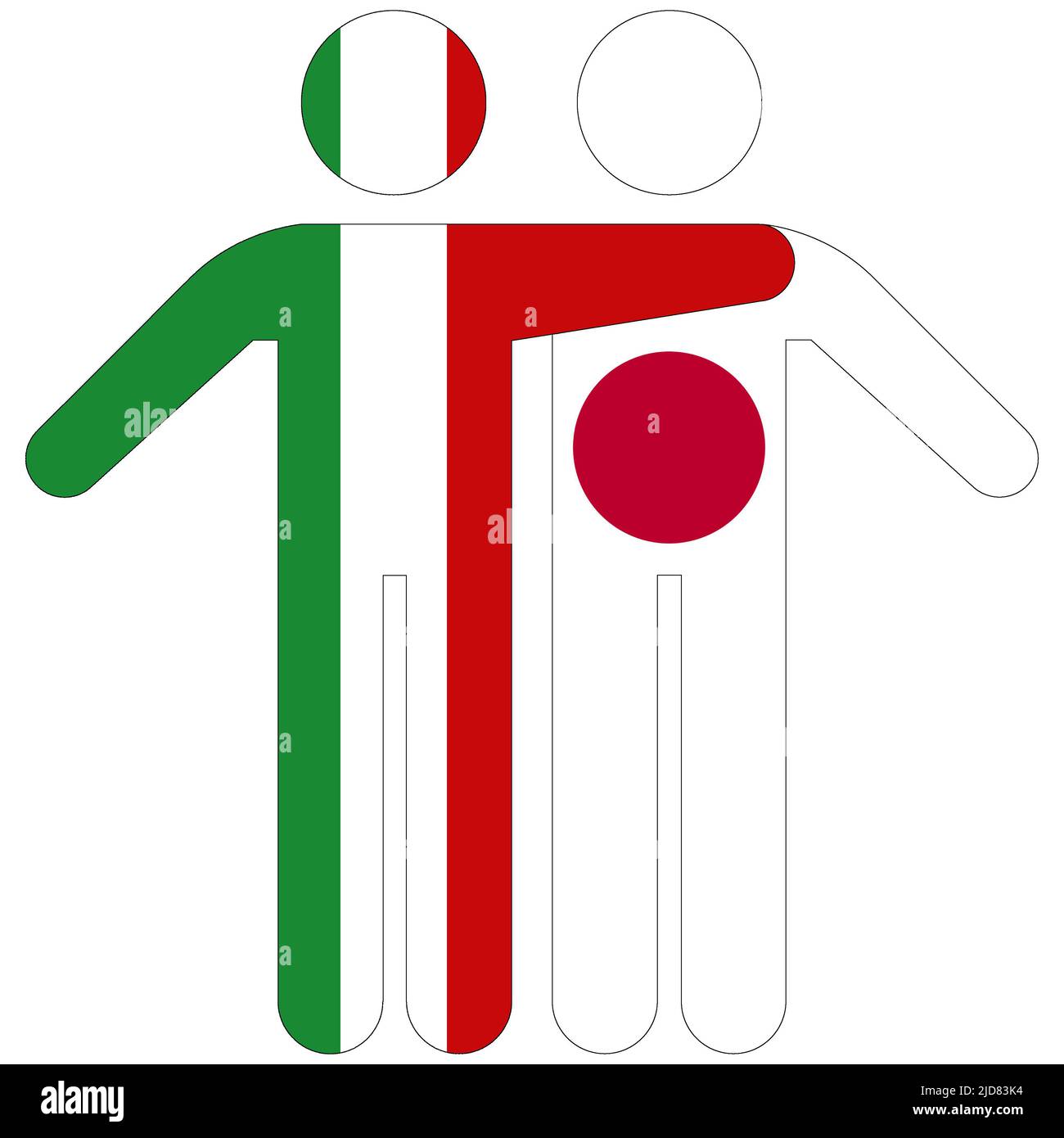 Italy - Japan : friendship concept on white background Stock Photo - Alamy