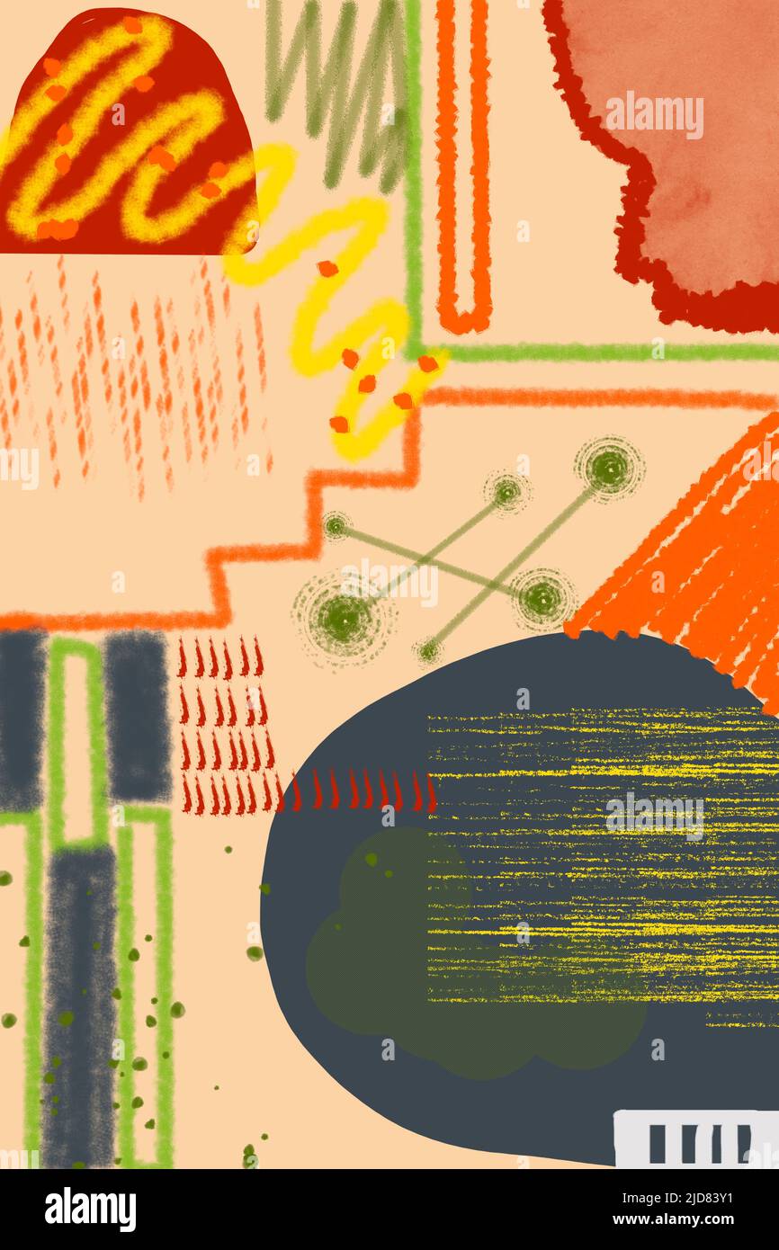 set of abstract 50s midcentury modern style posters wallart. geometric ...