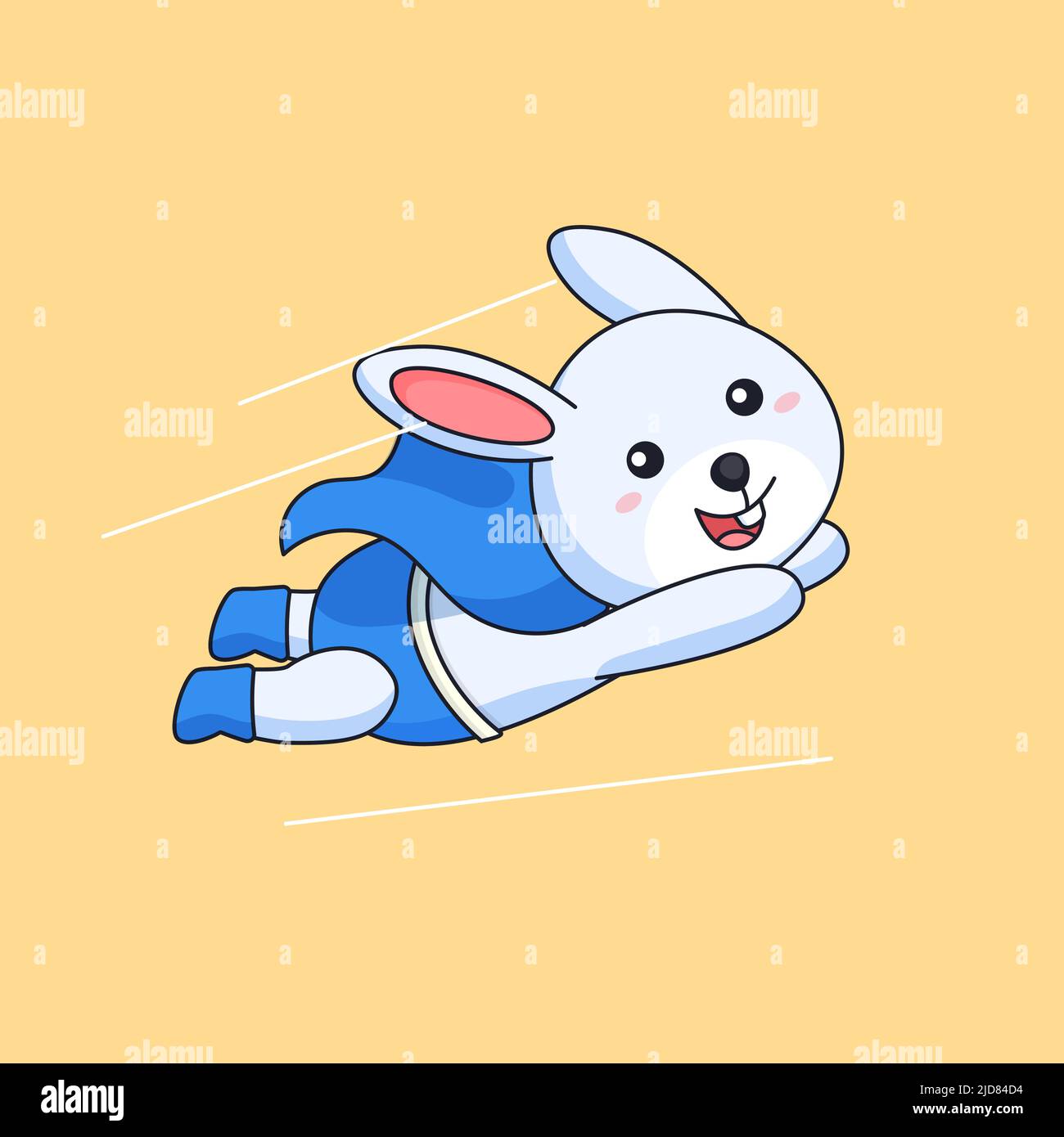 Flying rabbit super hero wearing costume and cloak animal mascot ...