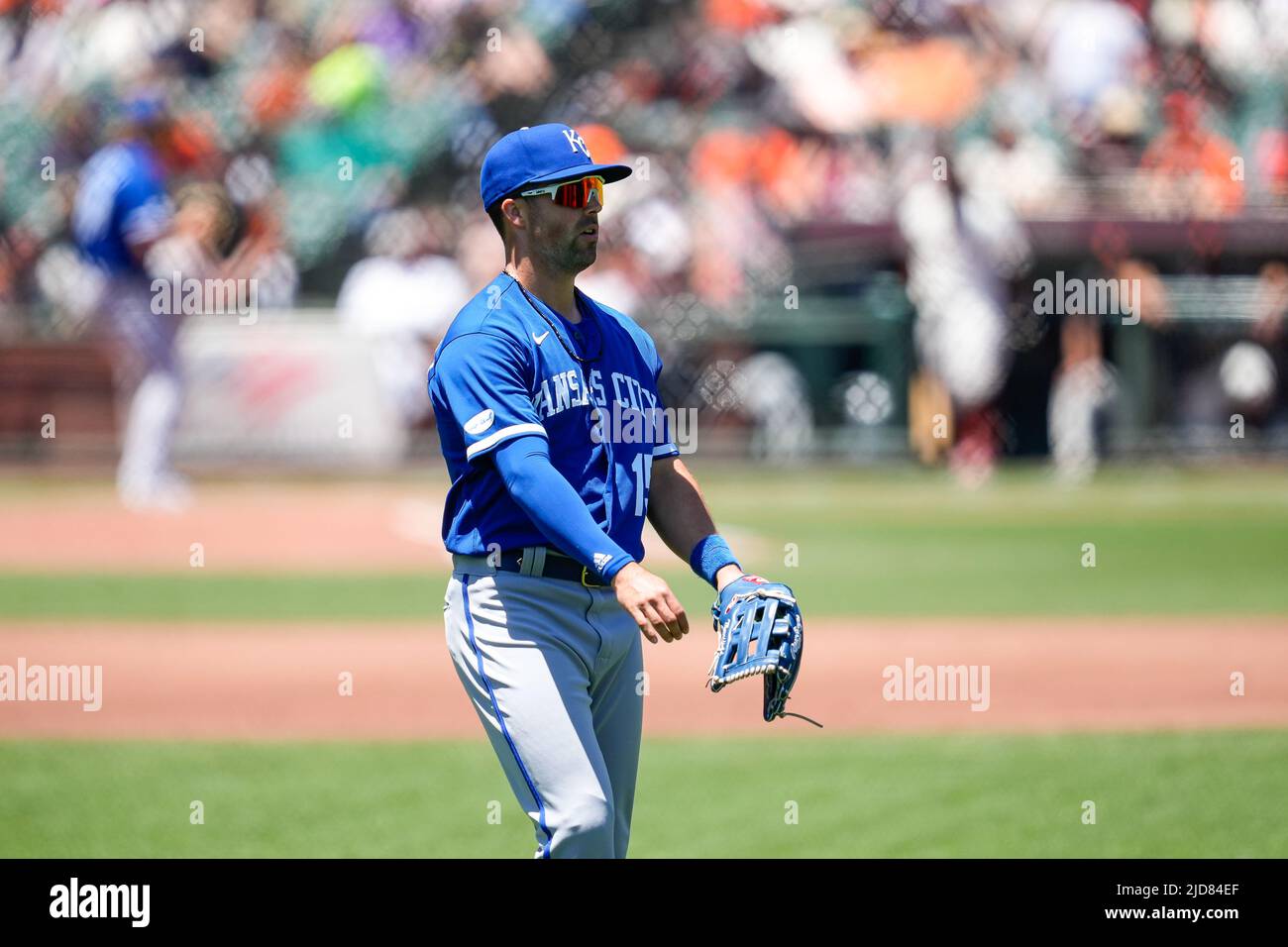 Kansas City Royal Infielder Whit Merrifield (15) during an MLB game between Kansas City Royals ...