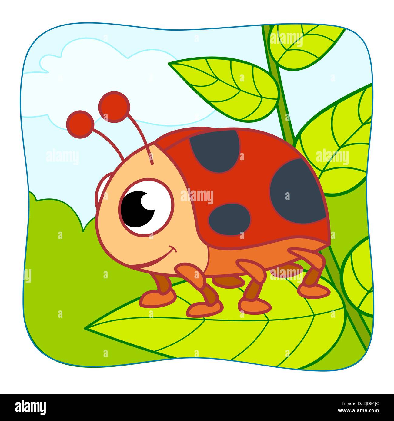 Cute ladybug cartoon. ladybug clipart vector illustration. Nature ...