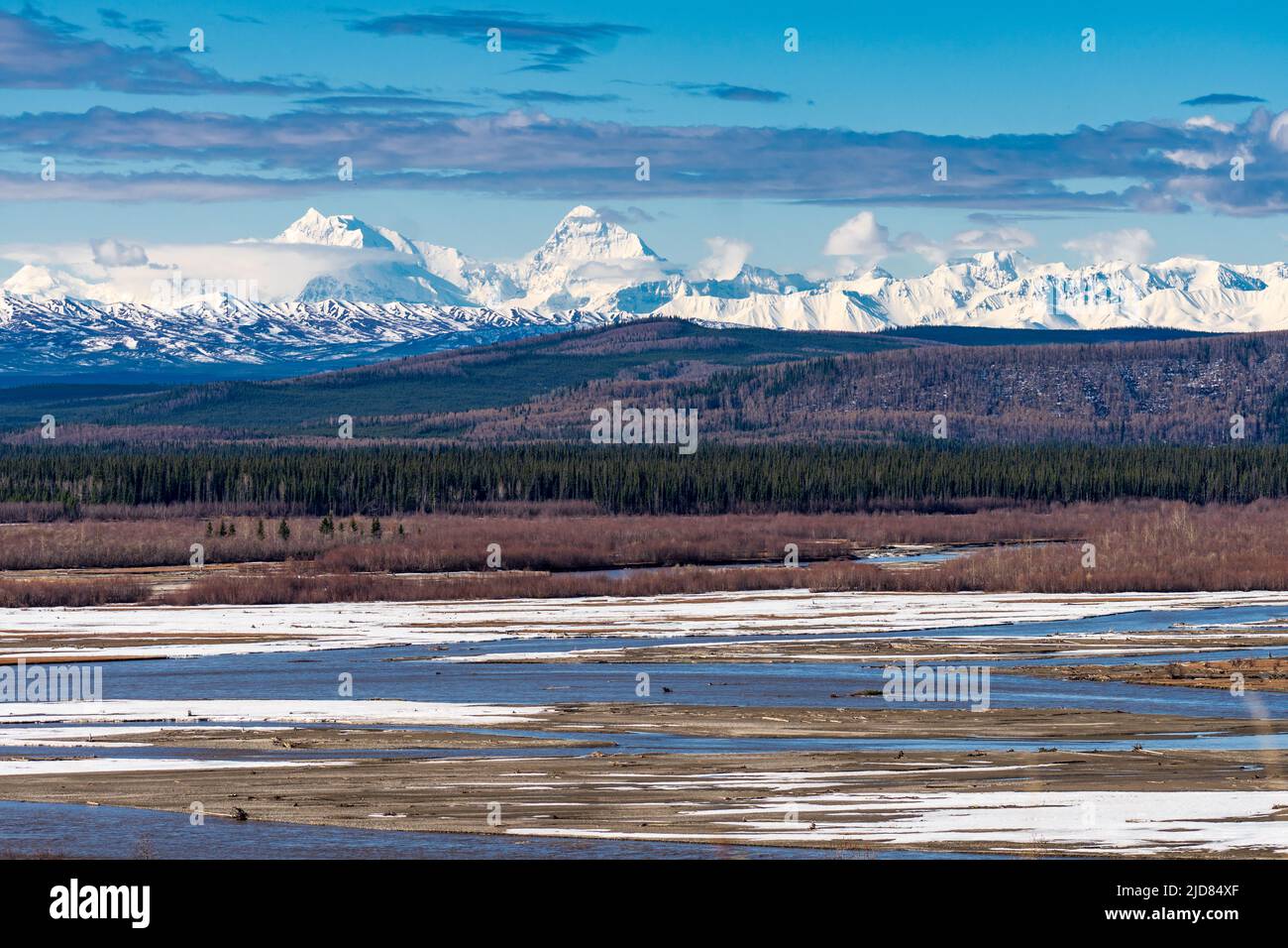 Alaskan Range on drive from Fairbanks to Delta Junction, Alaska Stock ...